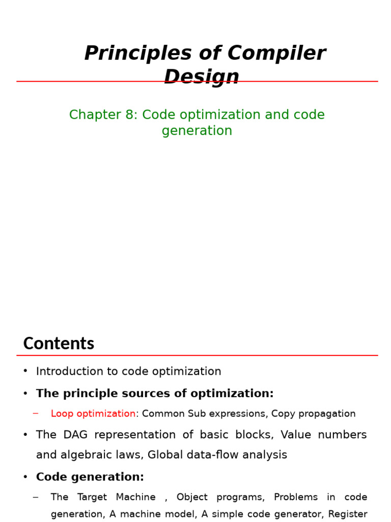 Chapter 8 Code Optimization and Code Generation | PDF | Program ... Chapter 8 Code Optimization and Code Generation | PDF | Program ...