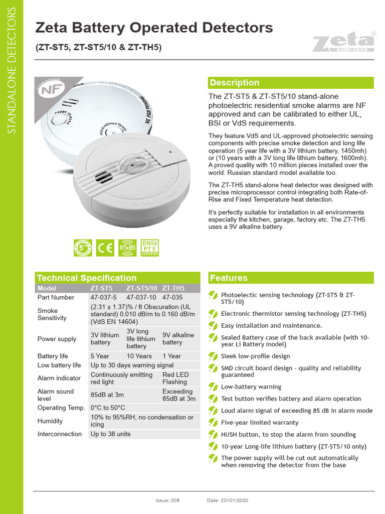 Zeta Battery Operated Detectors | PDF | Electrical Engineering