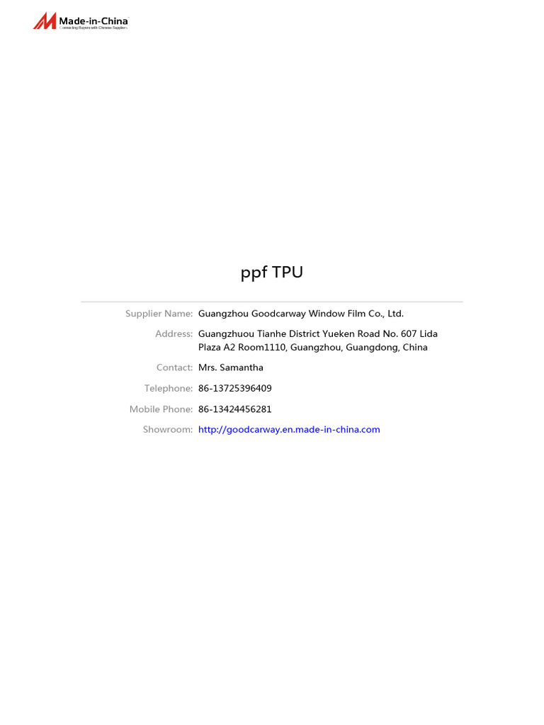 PPF TPU | PDF
