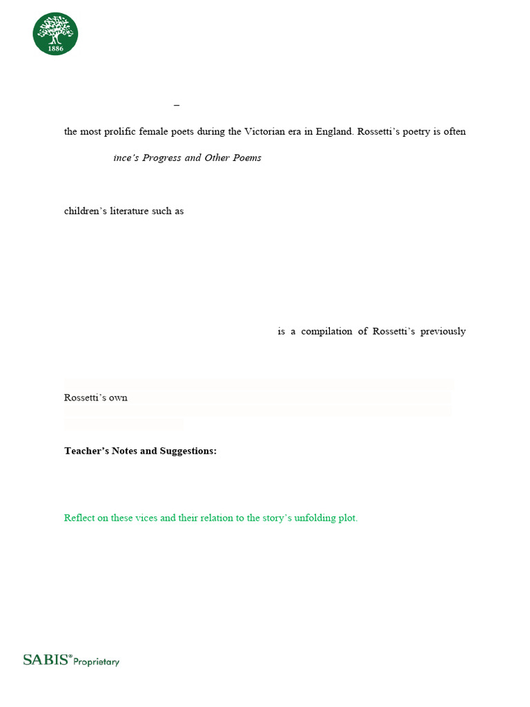 Nick by Christina Rossetti AK | PDF | Seven Deadly Sins | Poetry