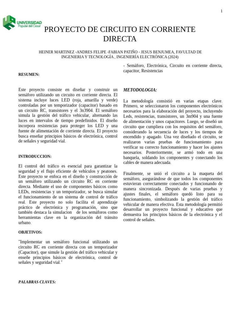 Proyecto de Semaforo | PDF | Electrónica | Red eléctrica