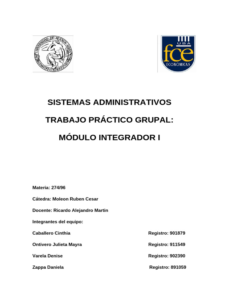 SEGUNDA ENTREGA - Trabajo Practico Grupal - Modulo Integrador I - Gavilan Bar | PDF | Business ...