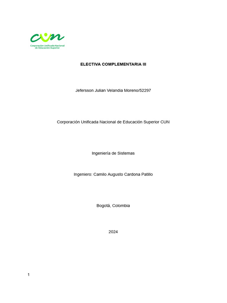 Aca ELECTIVA COMPLEMENTARIA | PDF