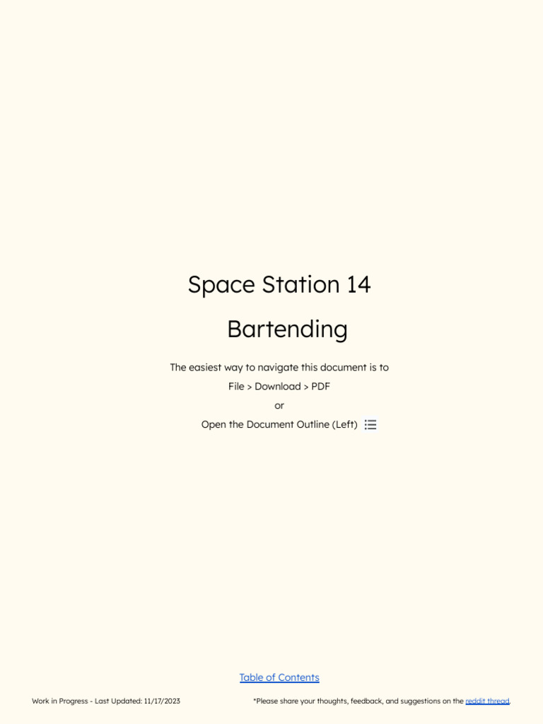 Space Station 14 Bartending | PDF | Martini (Cocktail) | Drink
