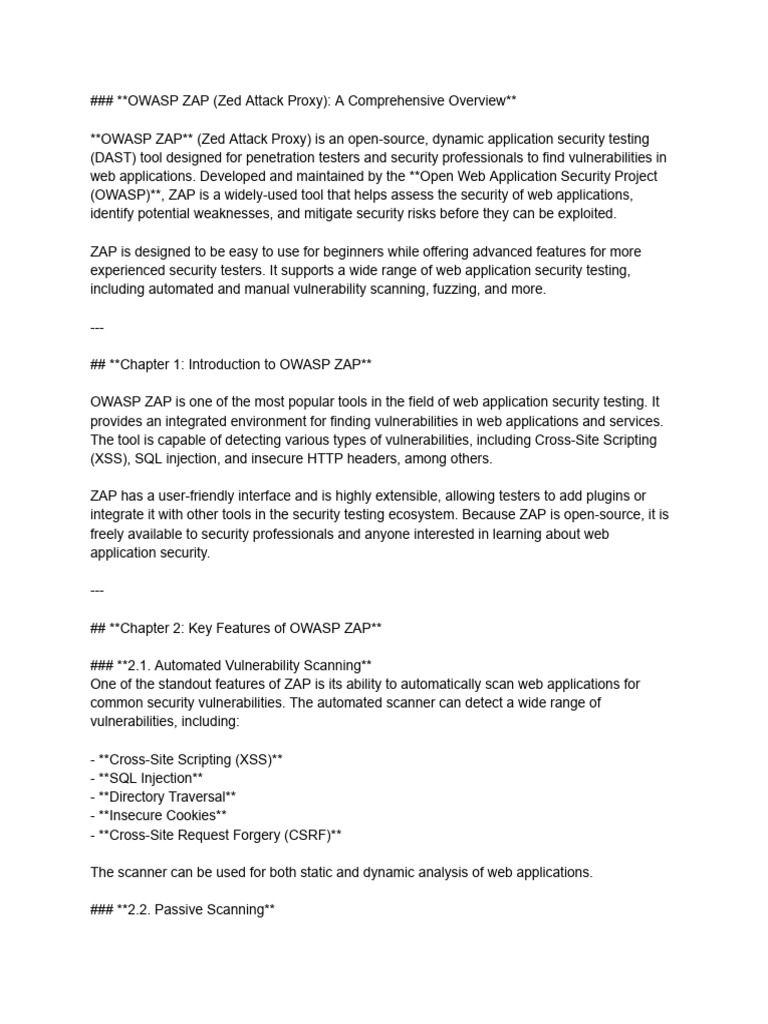 OWASP ZAP (Zed Attack Proxy) | PDF | Vulnerability (Computing ...