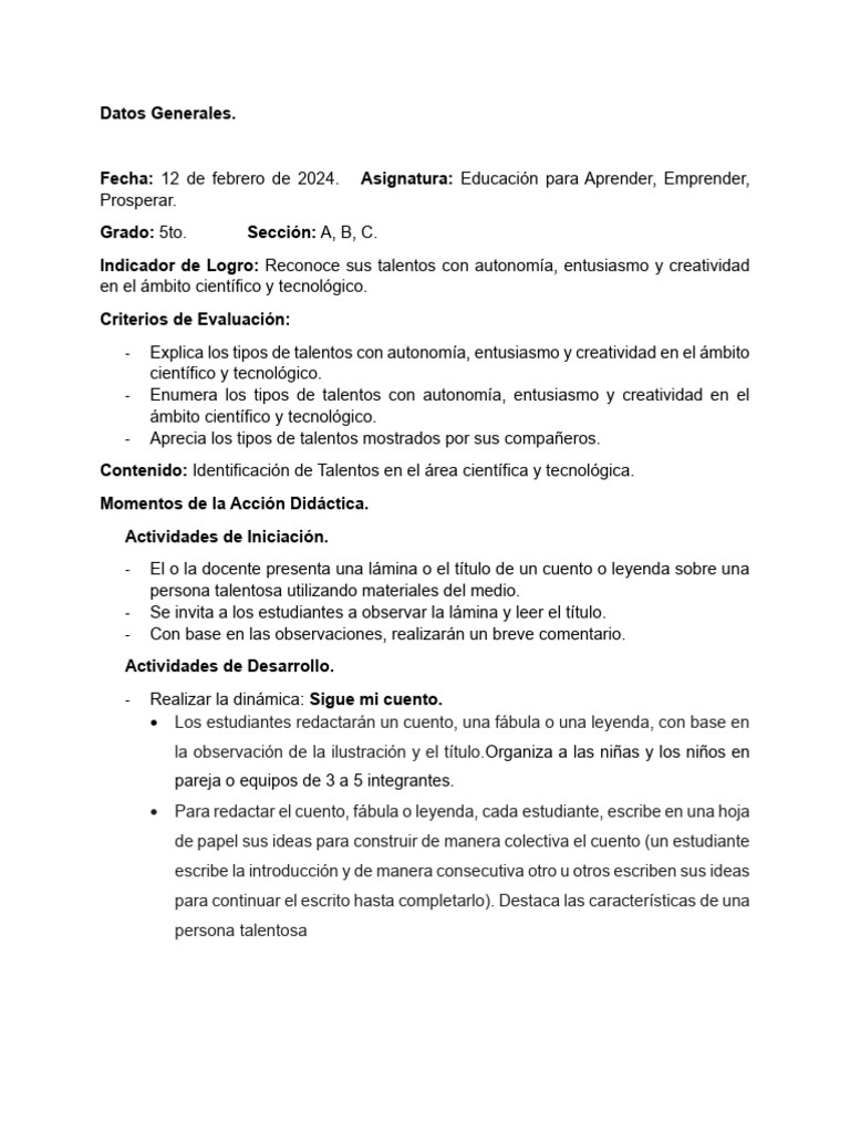 5.to AEP 12 de Febrero de 2024 | PDF | Crecimiento personal y profesional