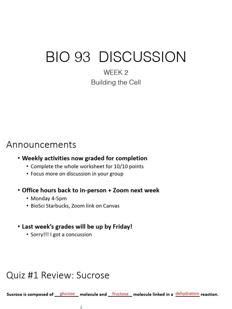 Bio93 Week 2 Slides 2021 Cell Structure | PDF | Bicarbonate | Proteins