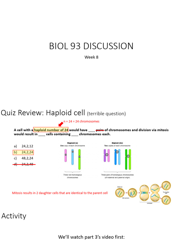 Bio93 Week 8 Slides 2021 Cell Divison 2 | PDF | Teaching Methods ...