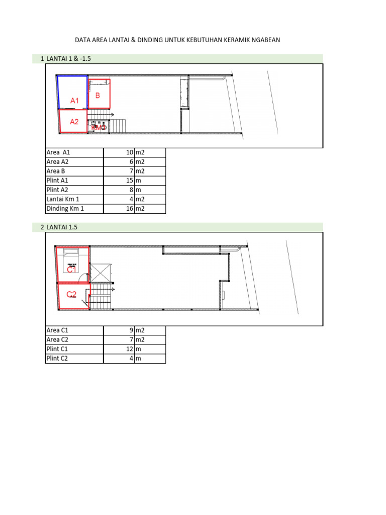 Ploting Area Lantai & Dinding | PDF | Teknologi & Rekayasa | Griya & Taman