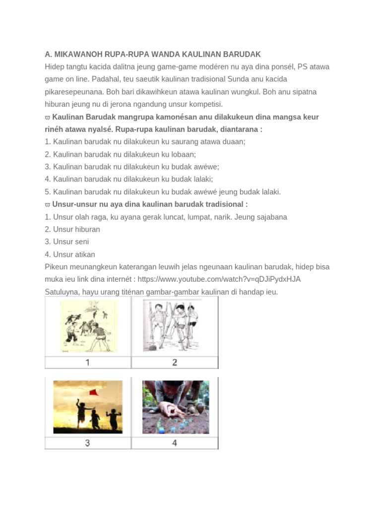 Materi Kaulinan Barudak | PDF