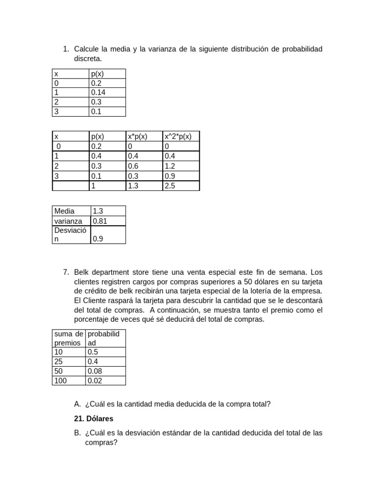 Estadistica Cap. 6 | PDF | Diferencia | Variable aleatoria