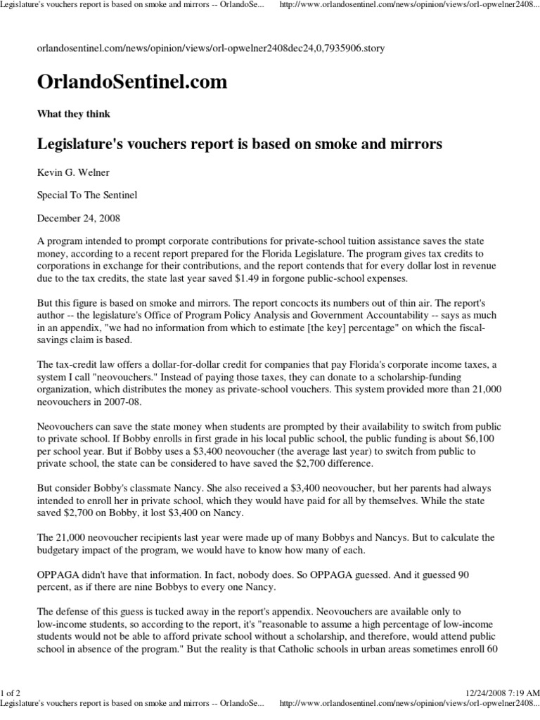 Orlando Sentinel | PDF | School Voucher | Private School