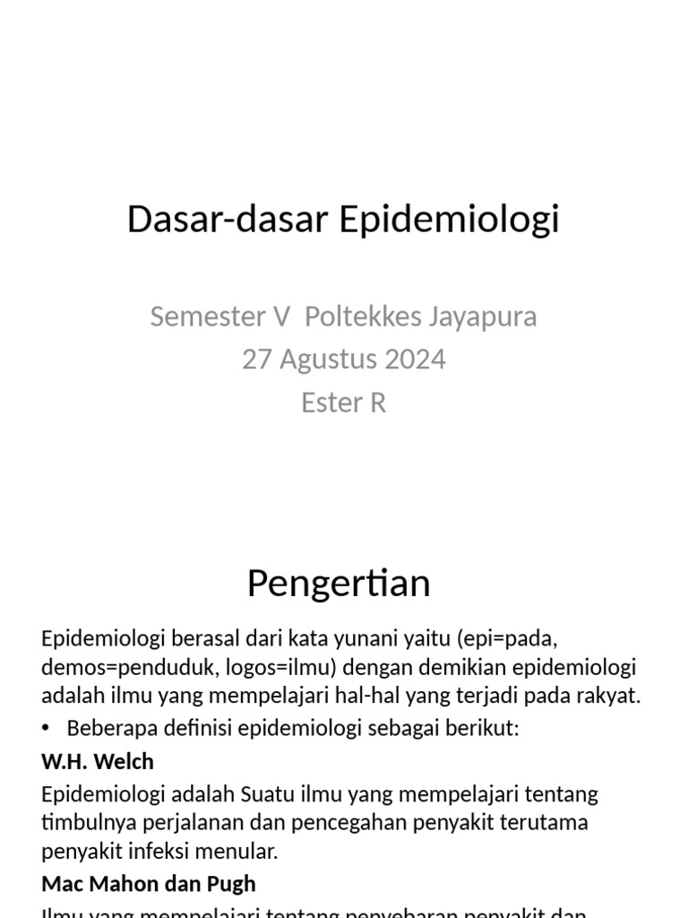 Dasar Epid | PDF | Pengembangan Diri