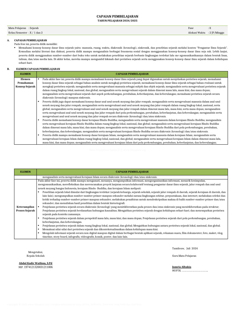 CP Sejarah K-X | PDF | Sejarah
