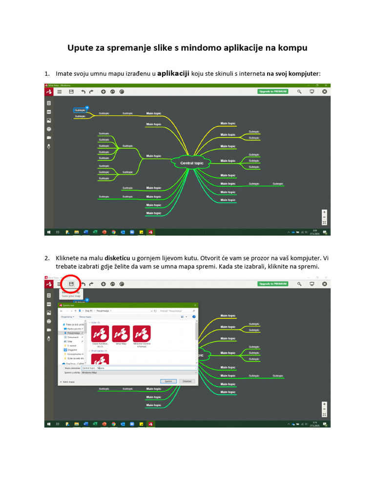 Upute Za Spremanje Slike S Mindomo Aplikacije | PDF