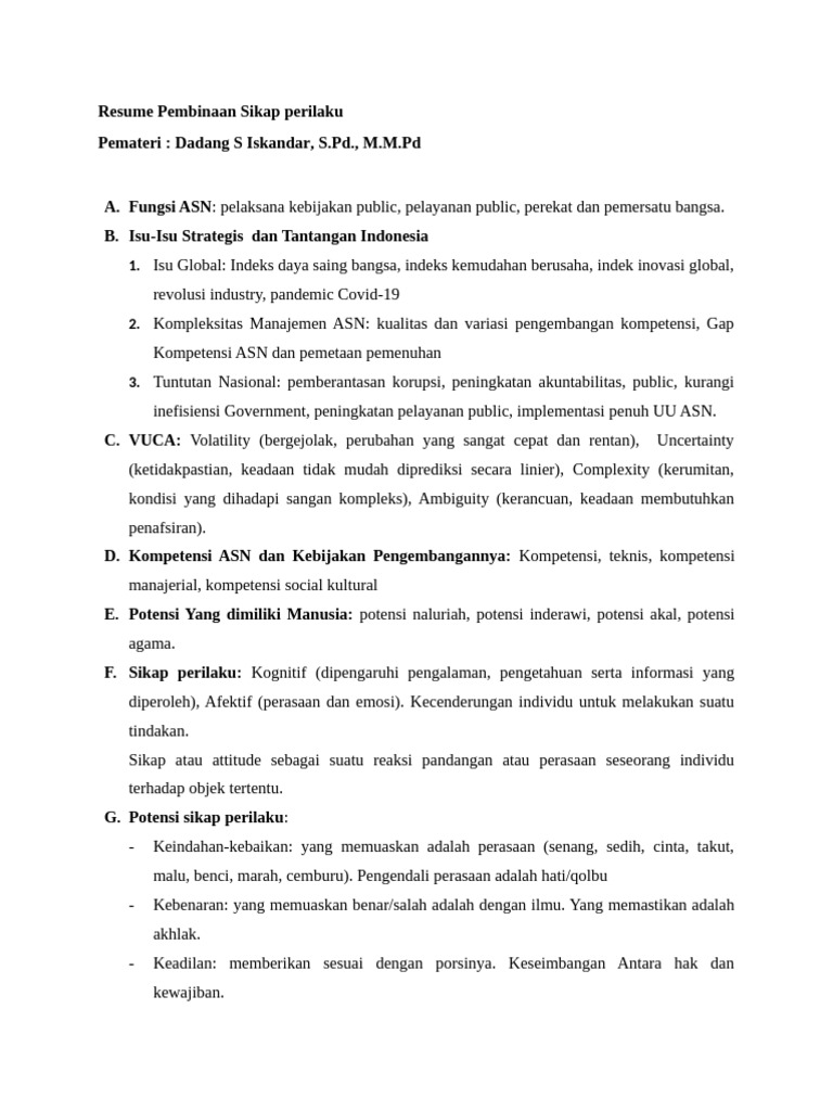Resume Pembinaan Sikap Perilaku - Wida | PDF