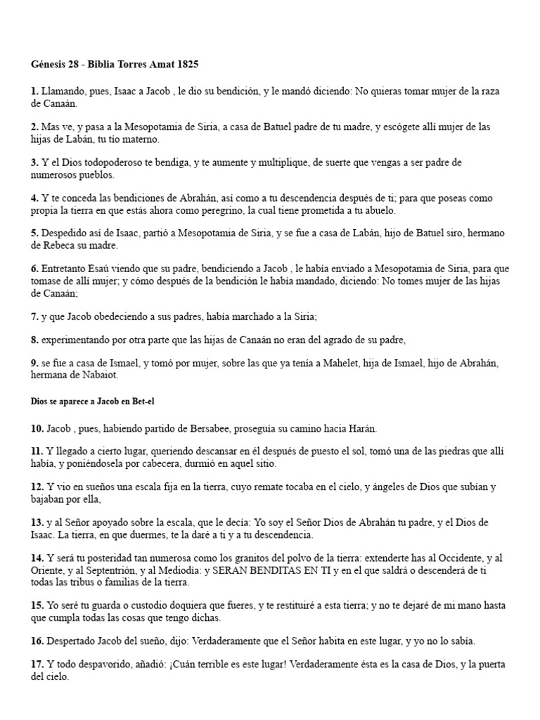 Bendición de Jacob y su visión en Betel | PDF | Jacob | Libro del Génesis