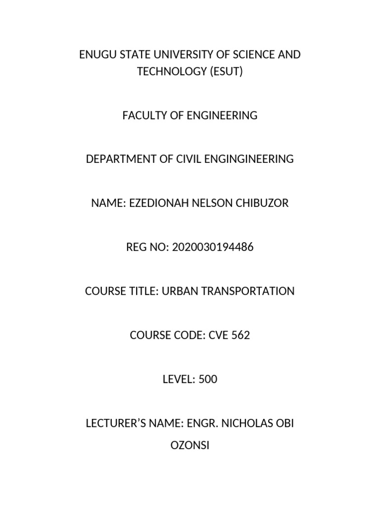 ESUT PAGE FORMAT | PDF | Traffic Collision | Traffic
