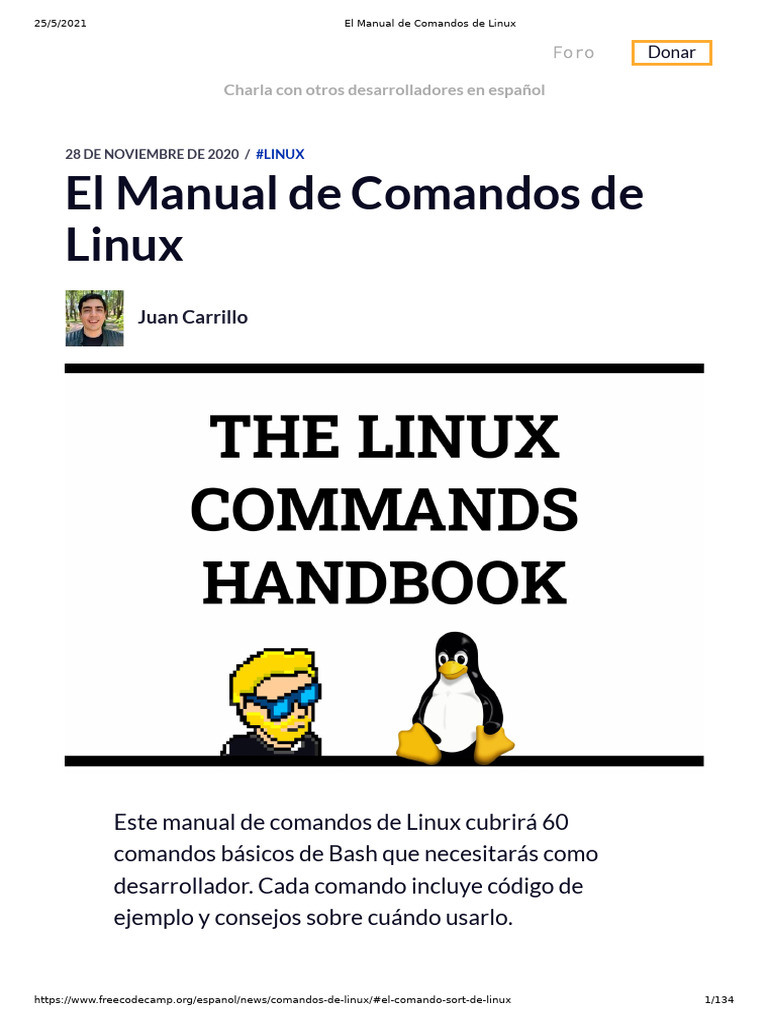 60 Comandos Básicos de Linux | PDF | Interfaz de línea de comando ...