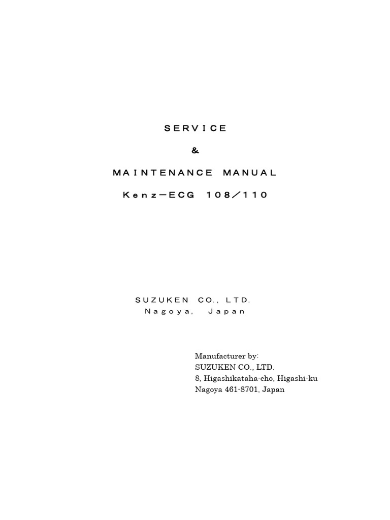 ECG-108&110 Service Manual | PDF | Electrocardiography | Liquid Crystal ...