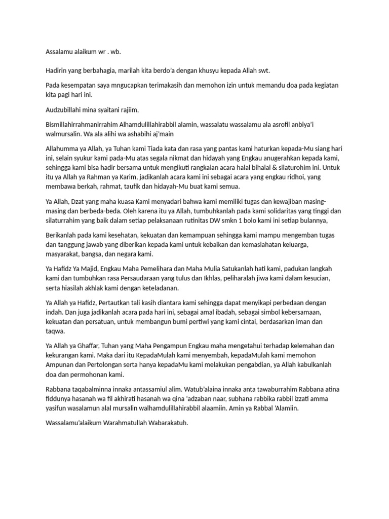 Doa Pembukaan Acara DW | PDF