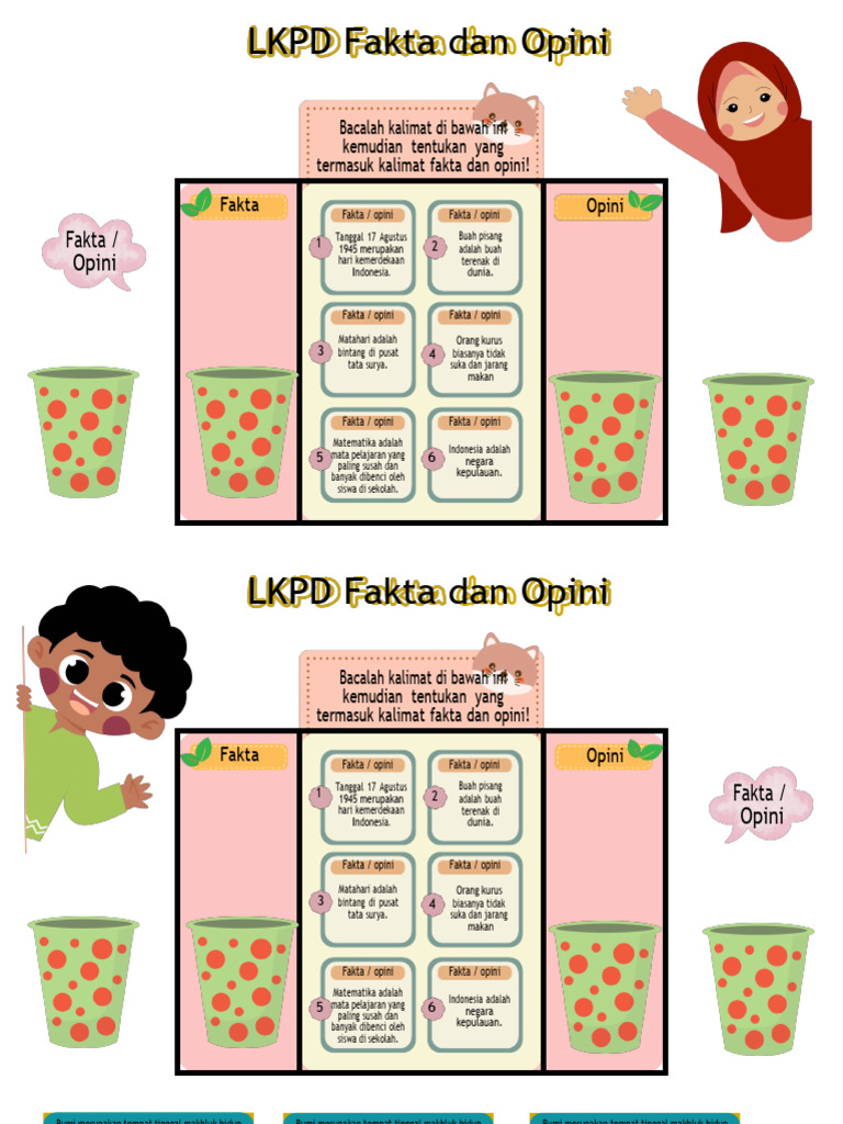 LKPD Fakta Dan Opini B.indo Kelas 6 | PDF
