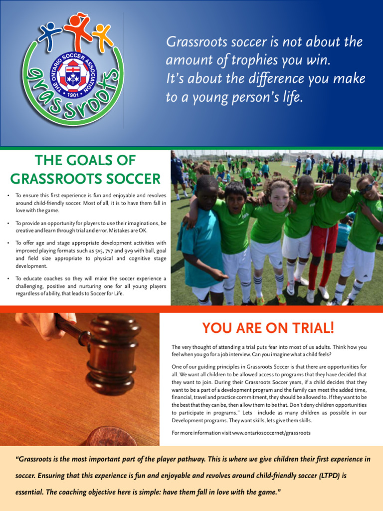 Goals of Grassroots Soccer Development | PDF | Experience | Sports