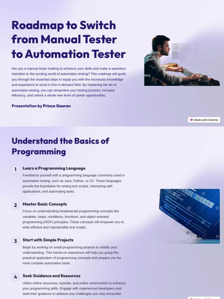 Roadmap To Switch From Manual Tester To Automation Tester | PDF ... Roadmap To Switch From Manual Tester To Automation Tester | PDF ...