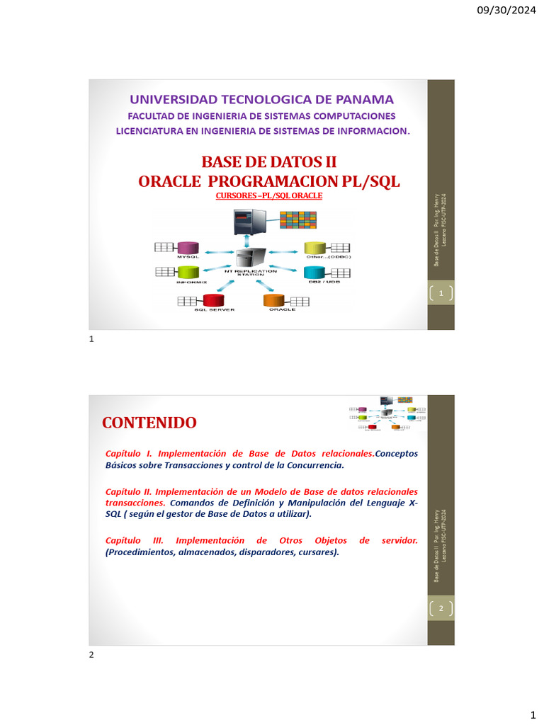 Capitulo IV-Base de Datos II-Oracle-PL-SQL - Cursores | PDF | SQL | Pl / Sql