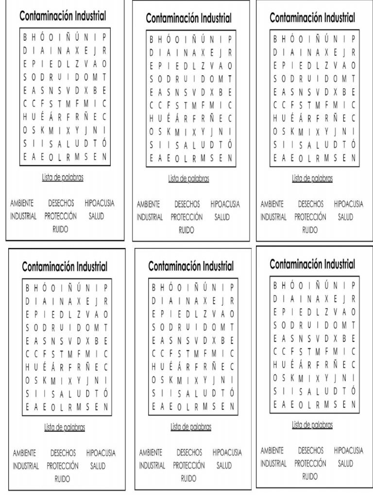 Sopa de Letras Contaminacion | PDF