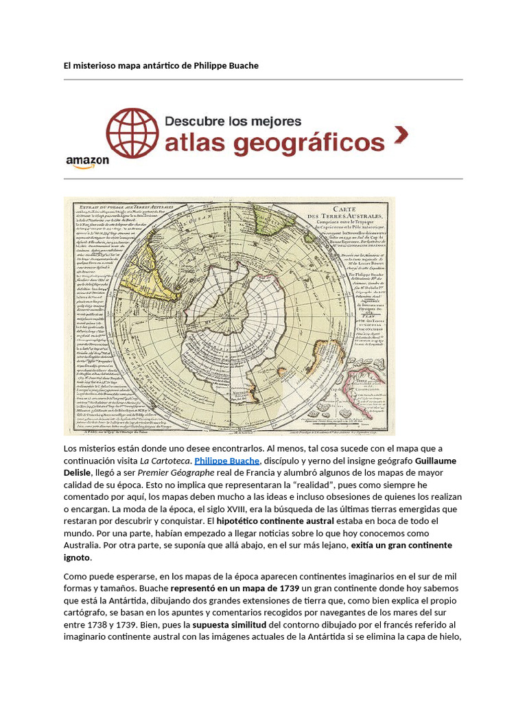 El Misterioso Mapa Antártico de Philippe Buache | PDF