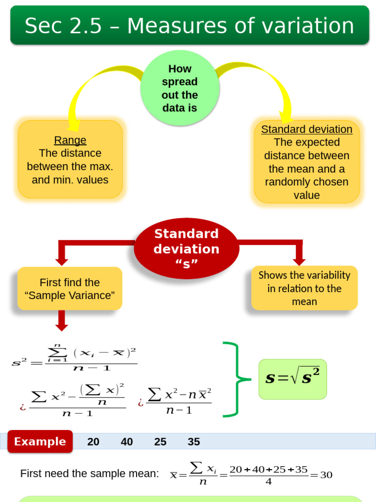 Sec 2.5 - Measures of Variability | PDF | Variance | Standard Deviation