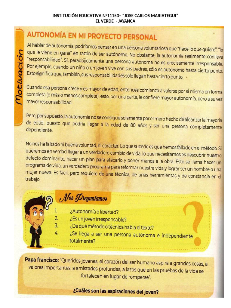 5 Autonomia Proyecto | PDF