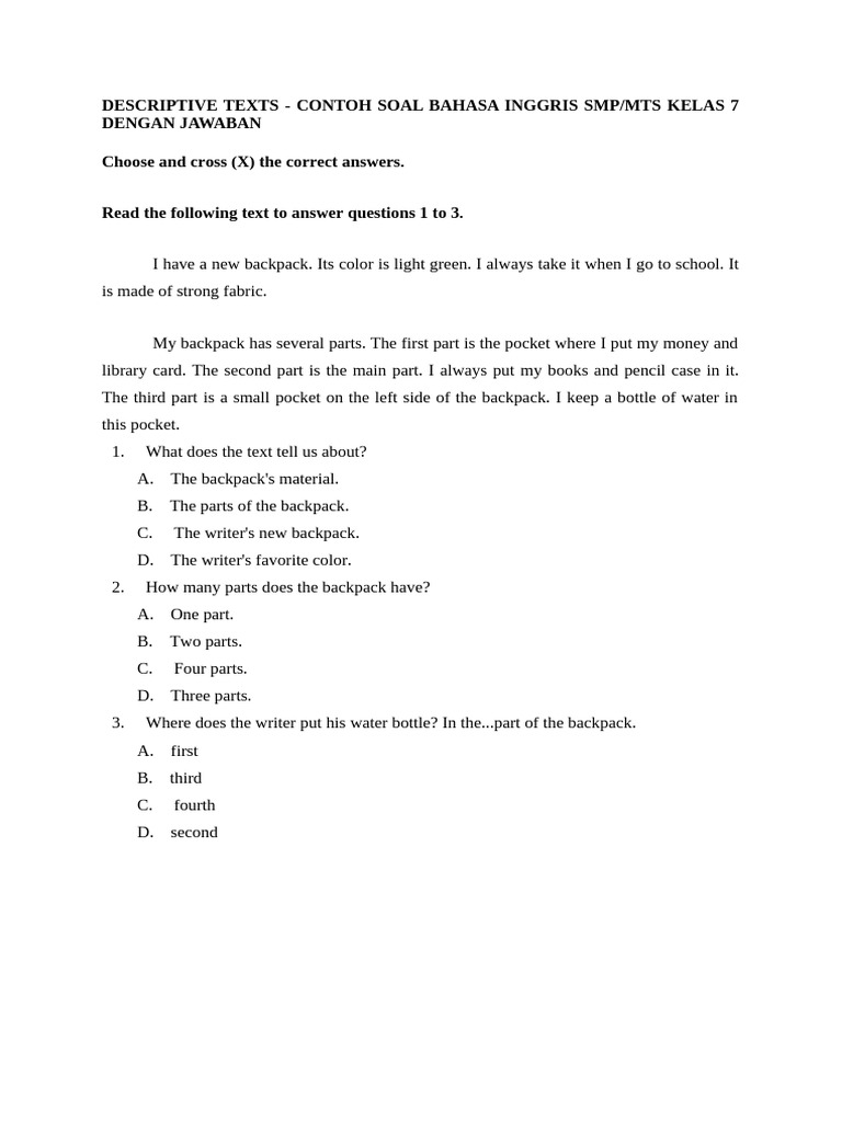 Descriptive Texts Les Kelas 7 | PDF | Bedroom | Observatory