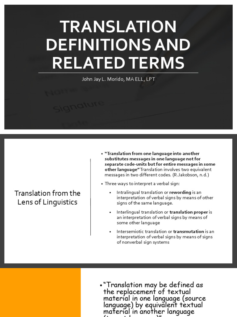 Translation Definitions and Related Terms | PDF | Translations ...