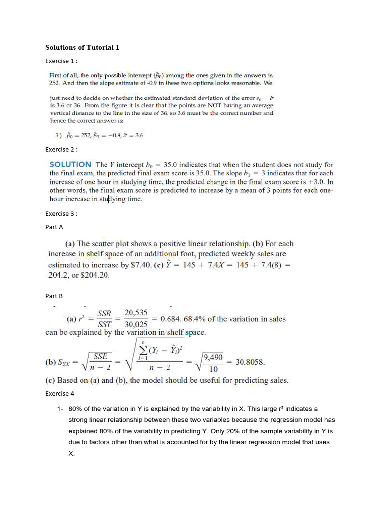 Solutions Tutorial 1 | PDF
