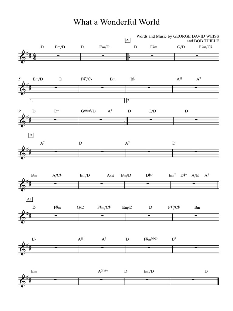 What A Wonderfull World - Partitura Completa | PDF