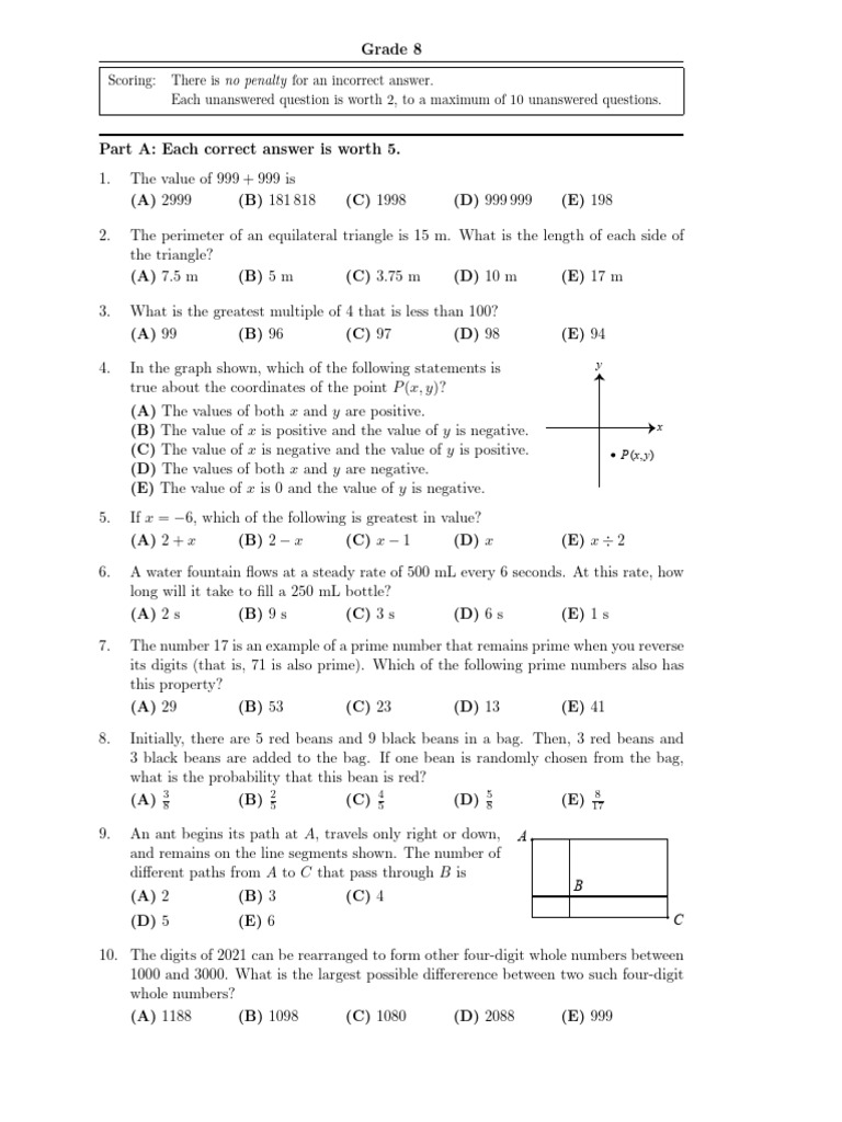 Gauss Combined G8 Contest 2021 | PDF | Prime Number | Elementary ...