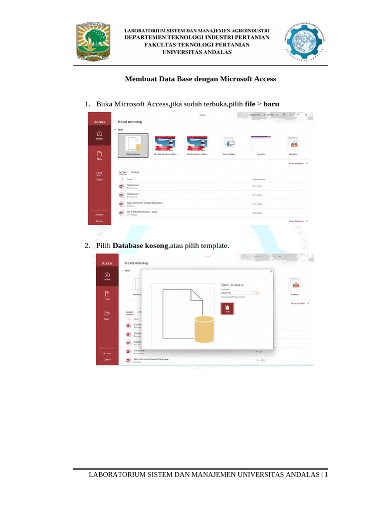 Pratikum Sim Microsoft Access | PDF