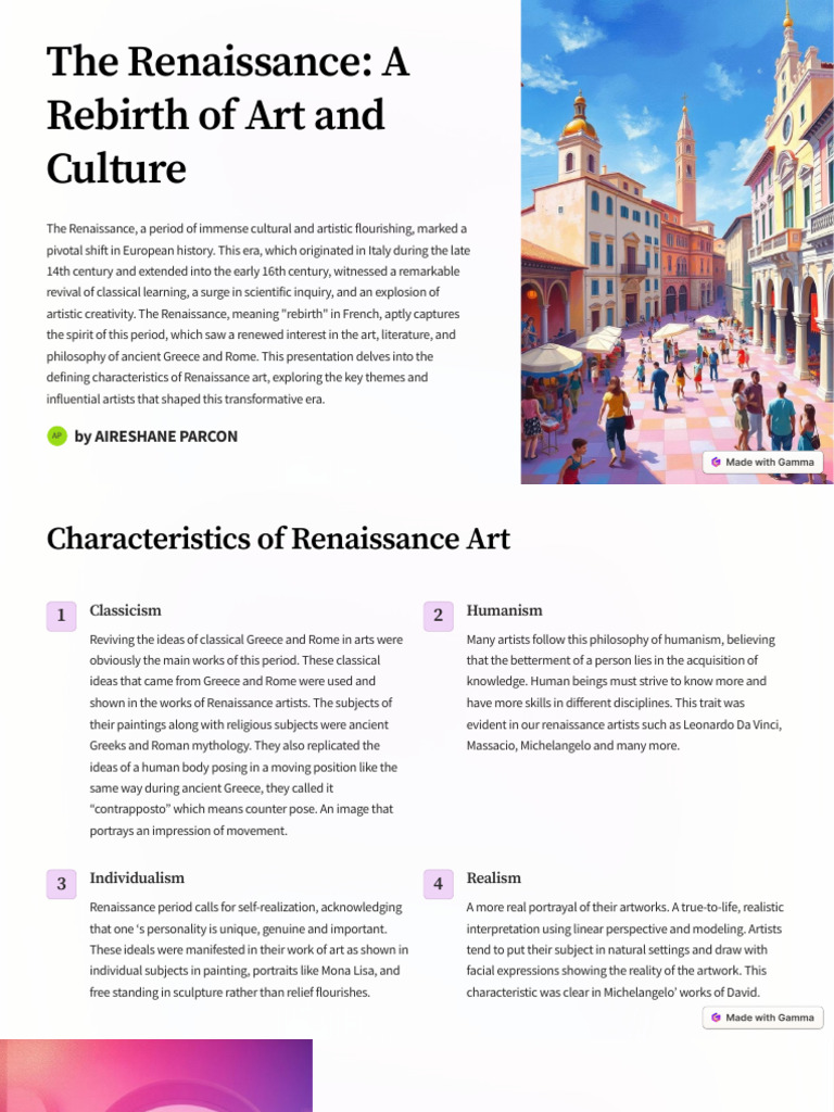 Renaissance: Rebirth of Art & Culture | PDF | Renaissance | Michelangelo
