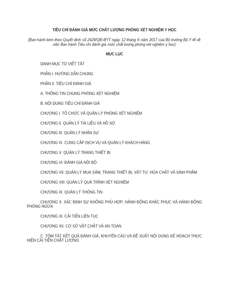 Thông Tư 2429 C A BYT | PDF