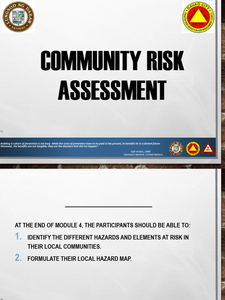 4 BDRRMP-Community Risk Assessment | PDF | Natural Disasters | Risk