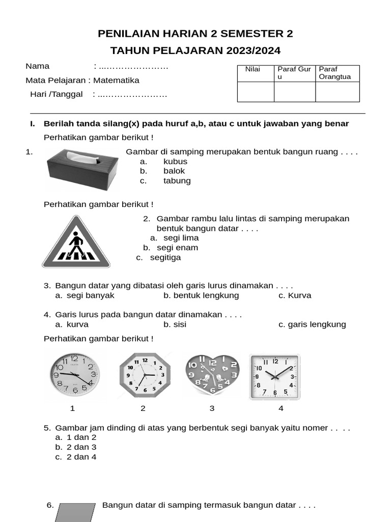PH BAB 3 MTK Kelas 2 BANGUN DATAR | PDF | Metode & Bahan Ajar