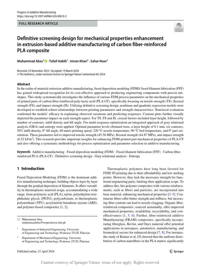 Definitive Screening Design For Mechanical Propert | PDF | Composite ...