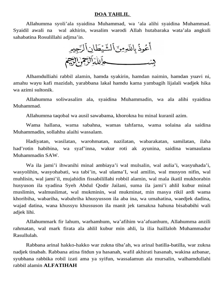 Doa Tahlil | PDF