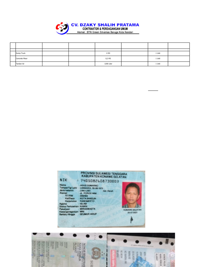 Daftar Peralatan Cv. Dzaky | PDF