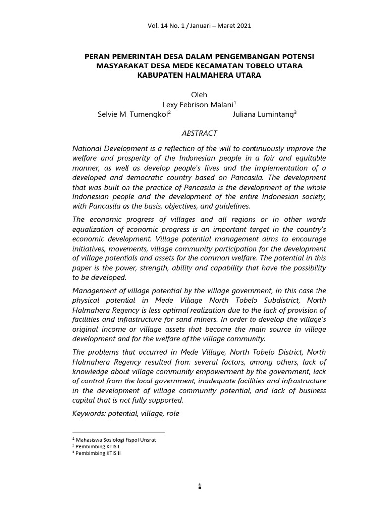 Peran Pemdes DLM Peningkatan Potensi | PDF | Ilmu Sosial