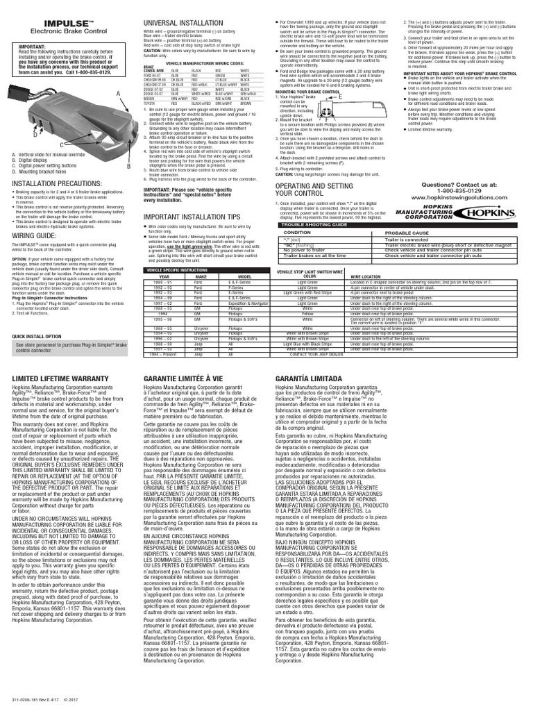Impulse: Universal Installation | PDF | Electrical Connector | Trailer ...