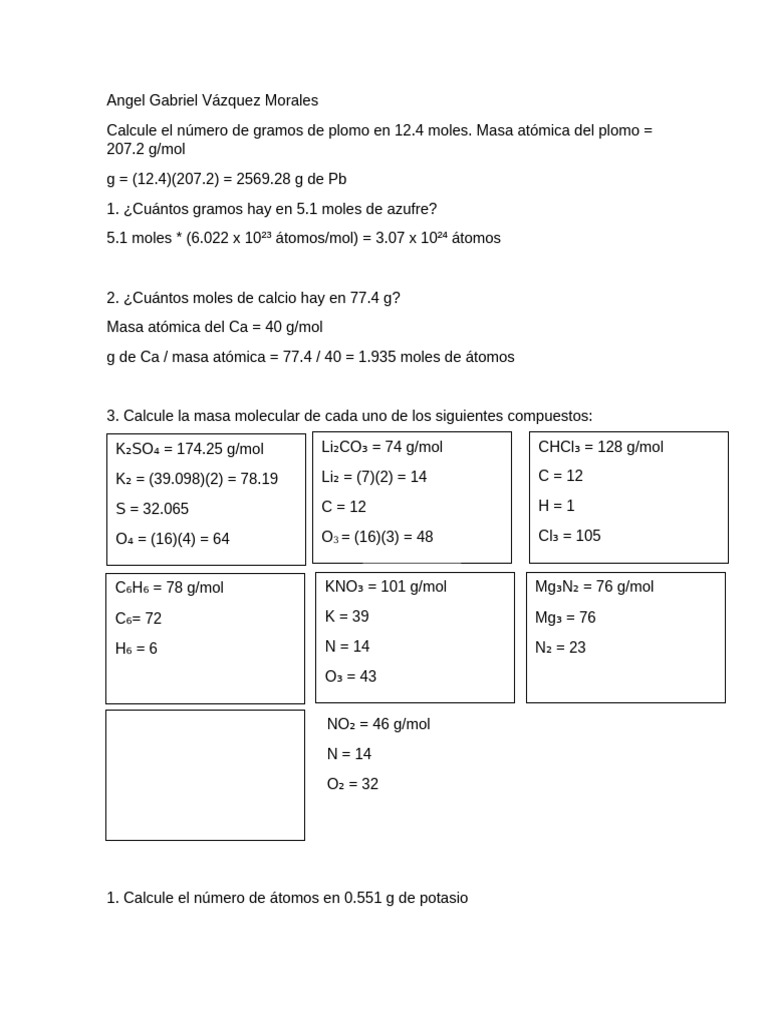 Meta3 2 | PDF | Mole (Unidad) | Química