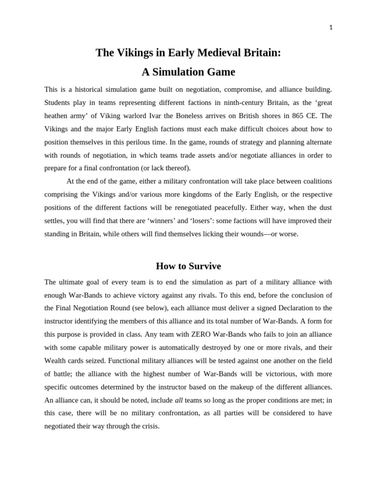 Viking Game Instructions | PDF | Negotiation